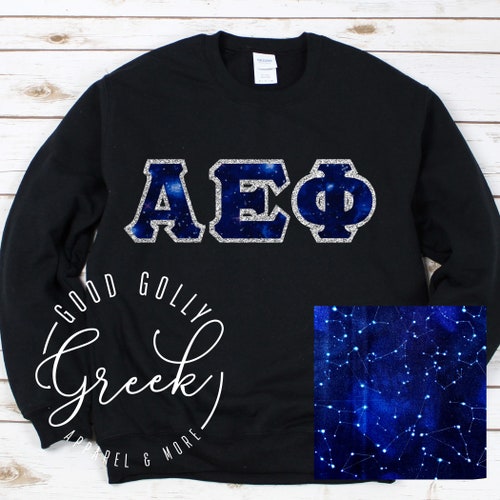 Celestial Greek Stitch Letters Sorority Apparel Fraternity | Etsy