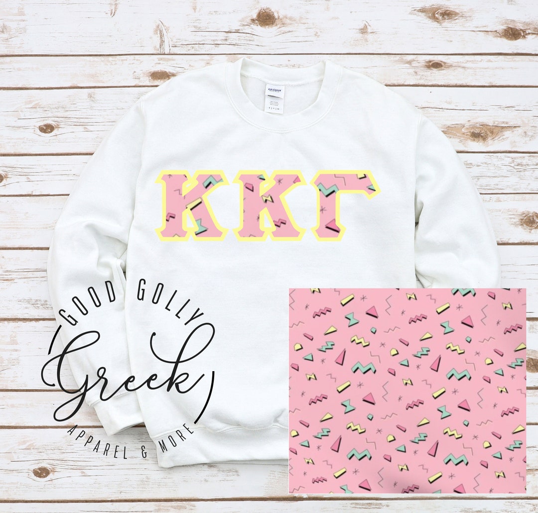 Retro Greek Stitch Letters - Sorority Apparel - Fraternity Apparel ...