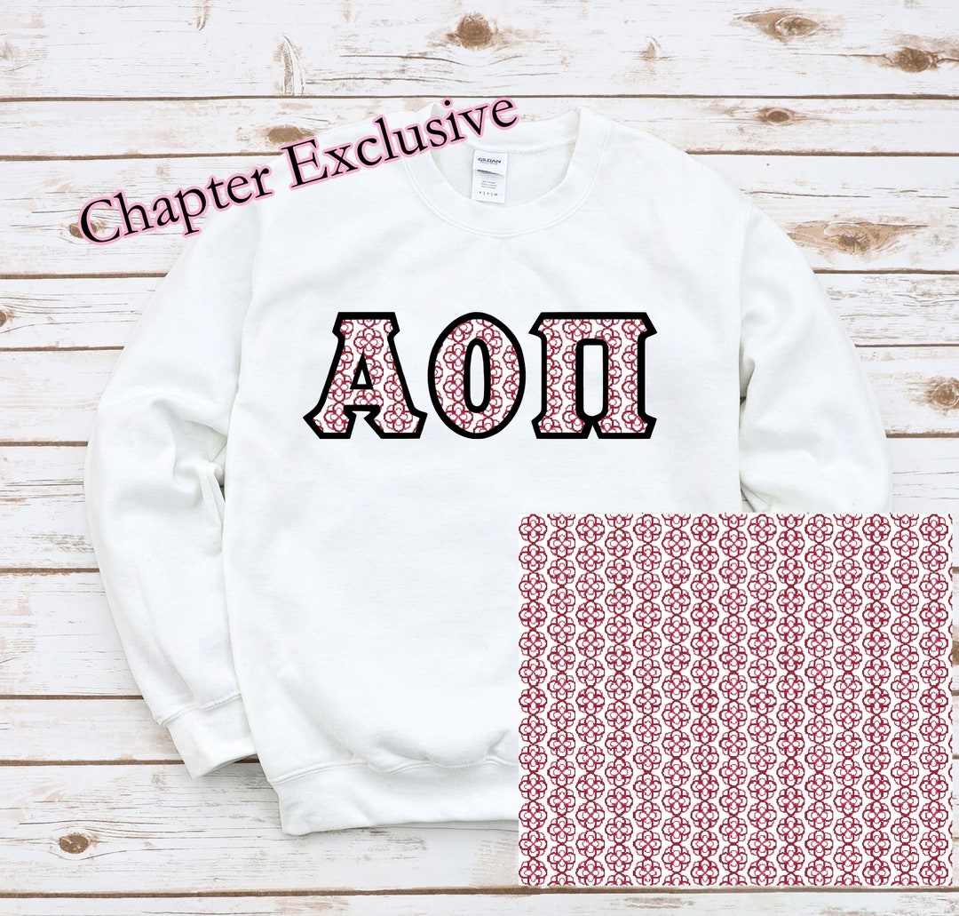 Alpha Omicron Pi Infinity Rose Stitch Apparel - Sorority Sweatshirt - Etsy