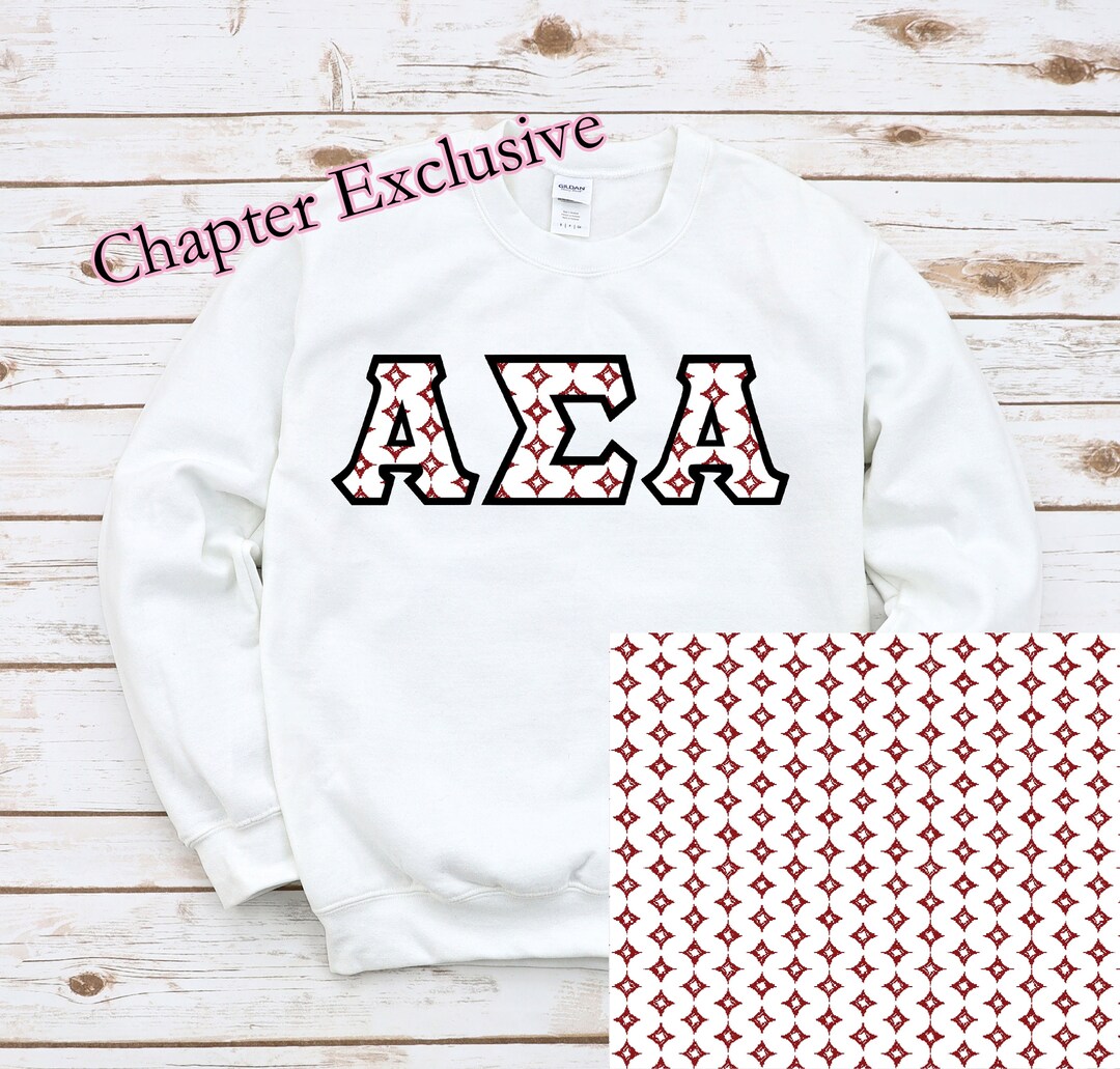 Alpha Sigma Alpha Badge Stitch Apparel - Sorority Sweatshirt - Etsy