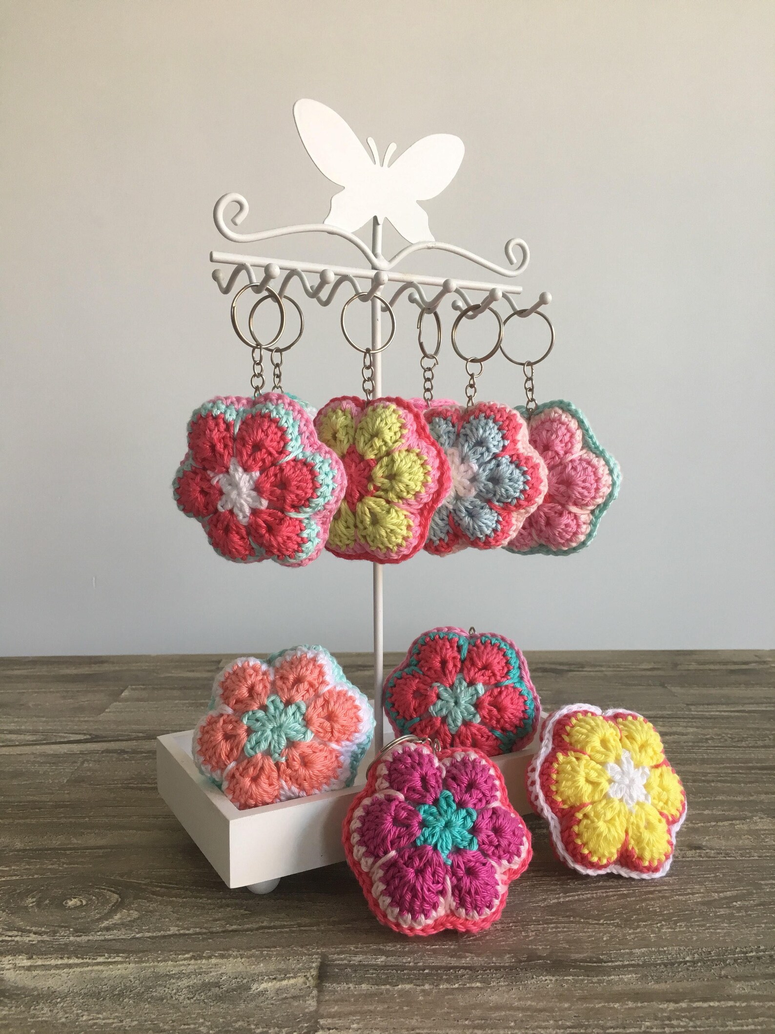 Flower Key Chain - Etsy UK