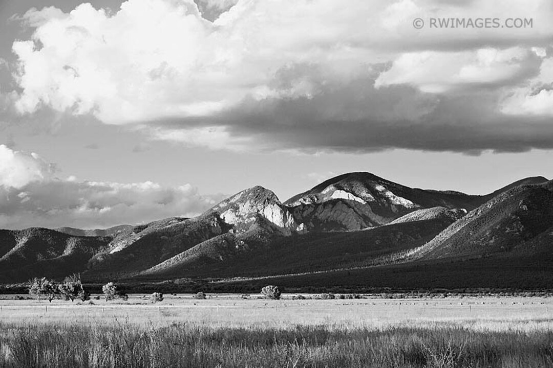 Fine Art Photography Print - Taos New Mexico Mountains Southwest Black and White Photo ...
