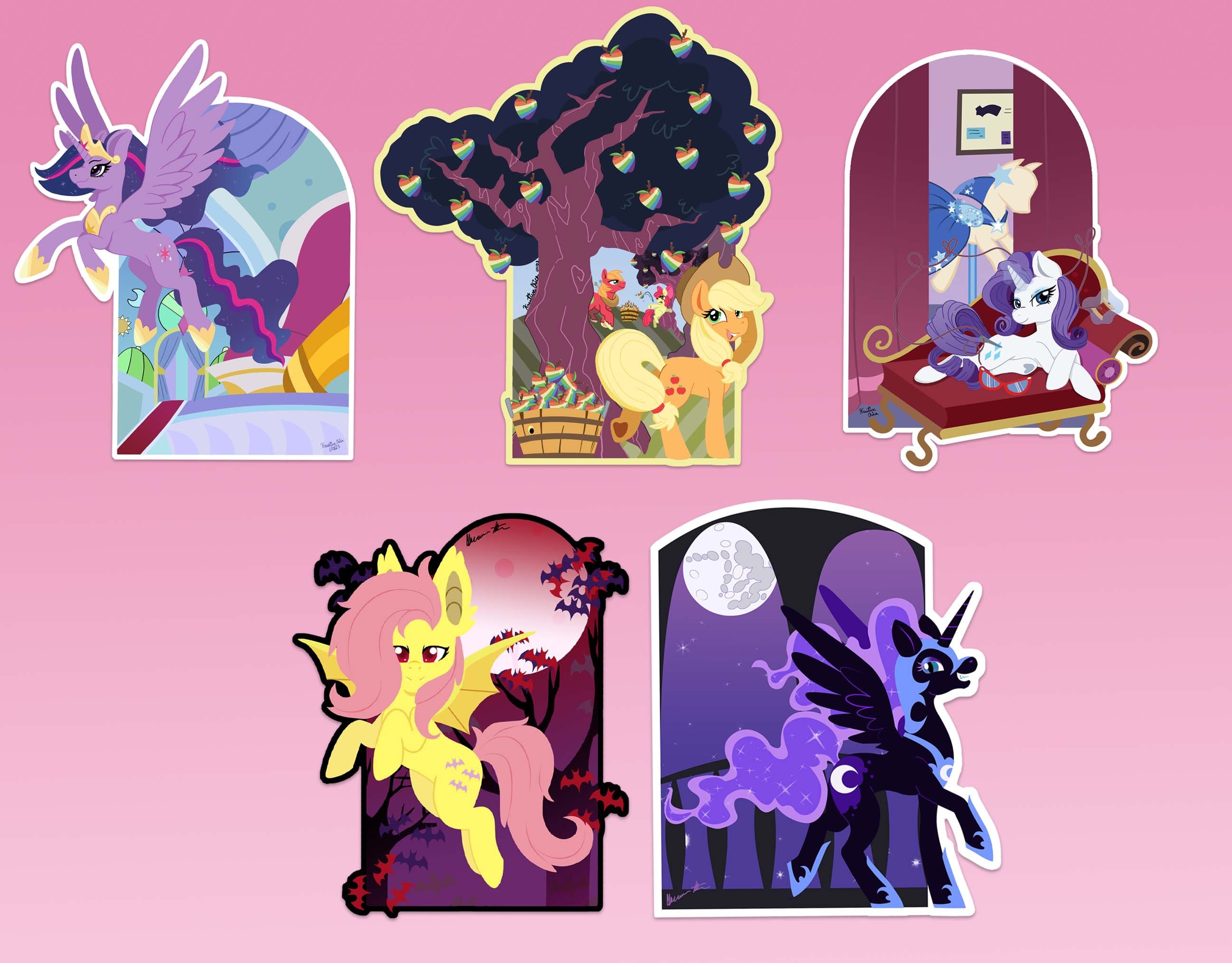 Flutterbat Sticker, Nightmare Moon Sticker, Cute Pony Stickers, MLP ...