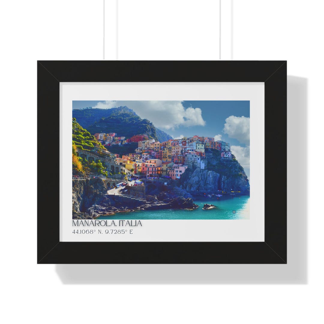 Manarola Italy Framed Poster: Coastal Italian Landscape Art - Etsy