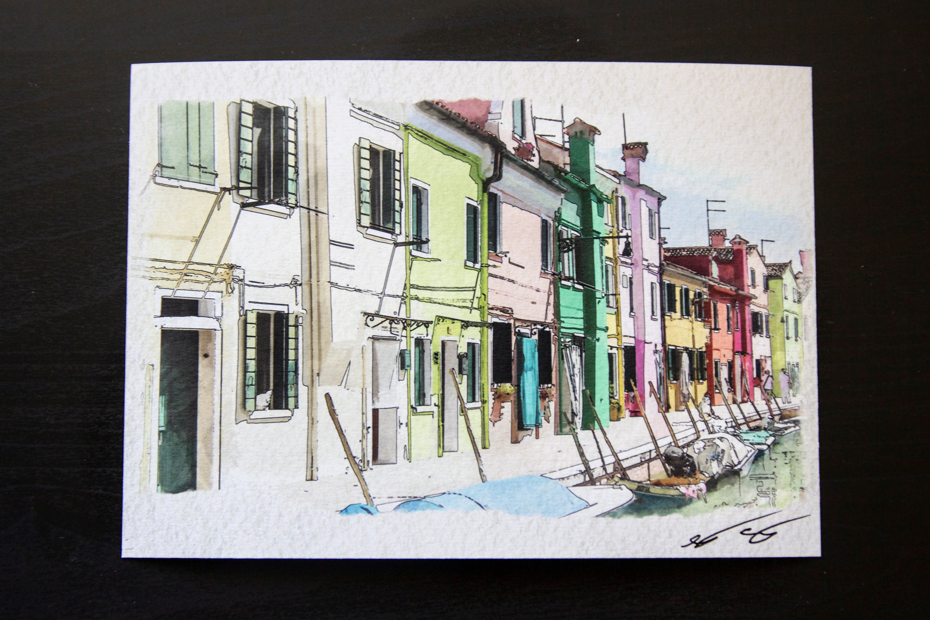 Burano Watercolor Painting | Burano Watercolor Sketch | Colorful ...