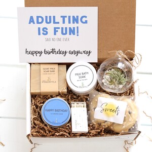 Adulting Birthday Gift Box - Friend Gift Box - Coworker Birthday Gift ...