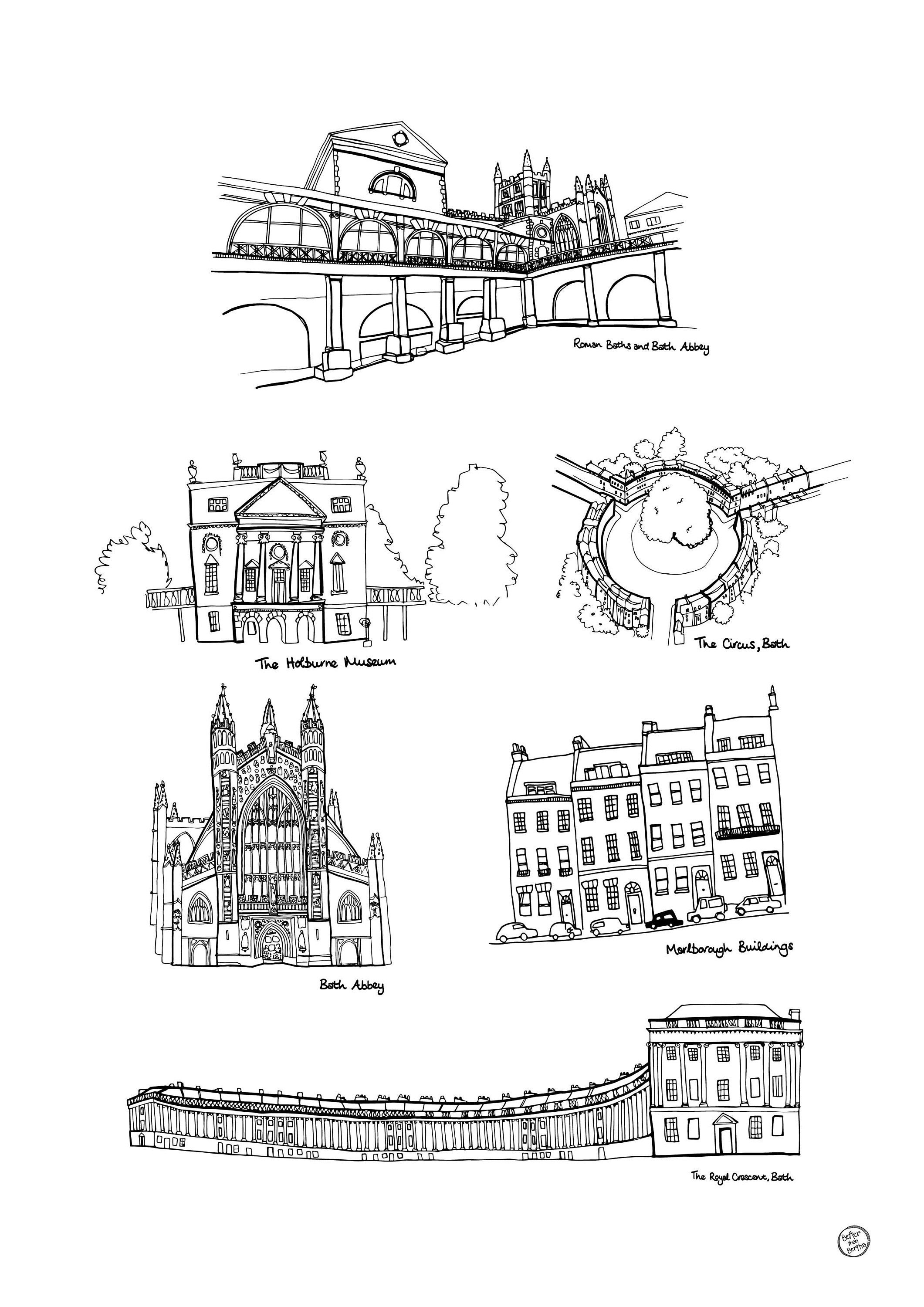City of Bath Buildings Giclée Print - Etsy UK