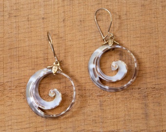 Seashell Earrings, Crochet Shell Earring, Spiral Earring - Etsy