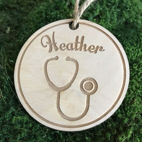 Stethoscope Dr personalized engraved Wood ornamentholiday | Etsy
