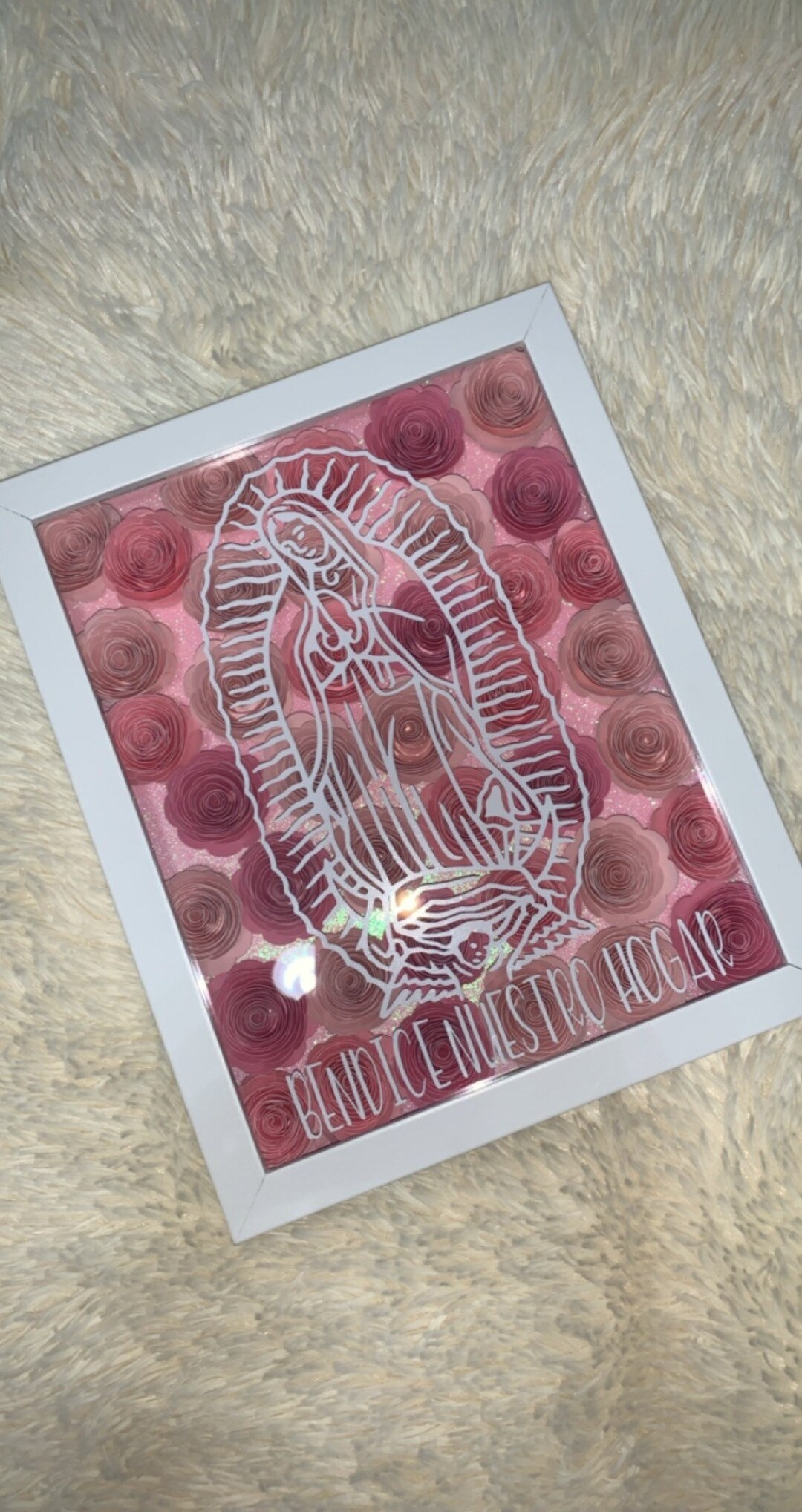 Virgen Mary Shadow Box With Roses - Etsy