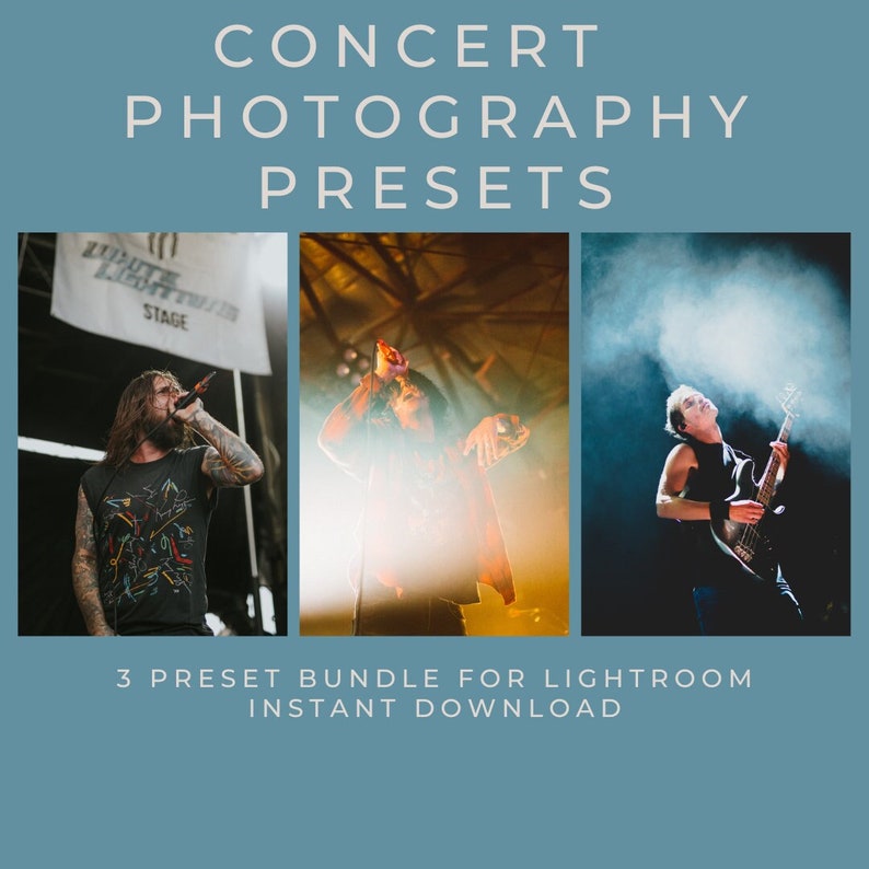 3 CONCERT PRESETS for Adobe Lightroom - Etsy