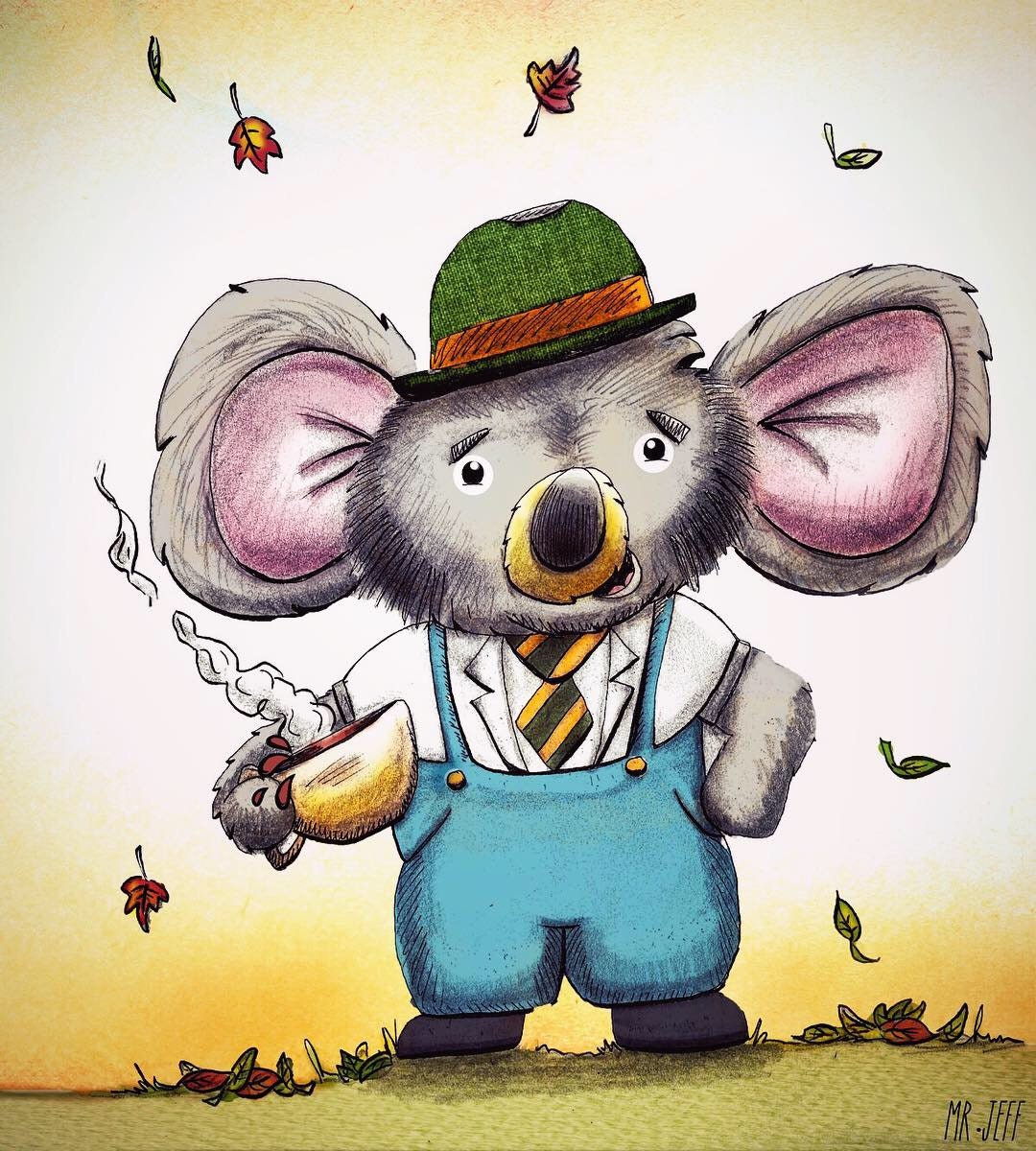 Ratón Bebiendo Coco, Café, Té, Otoño, Otoño, Animal - Etsy España