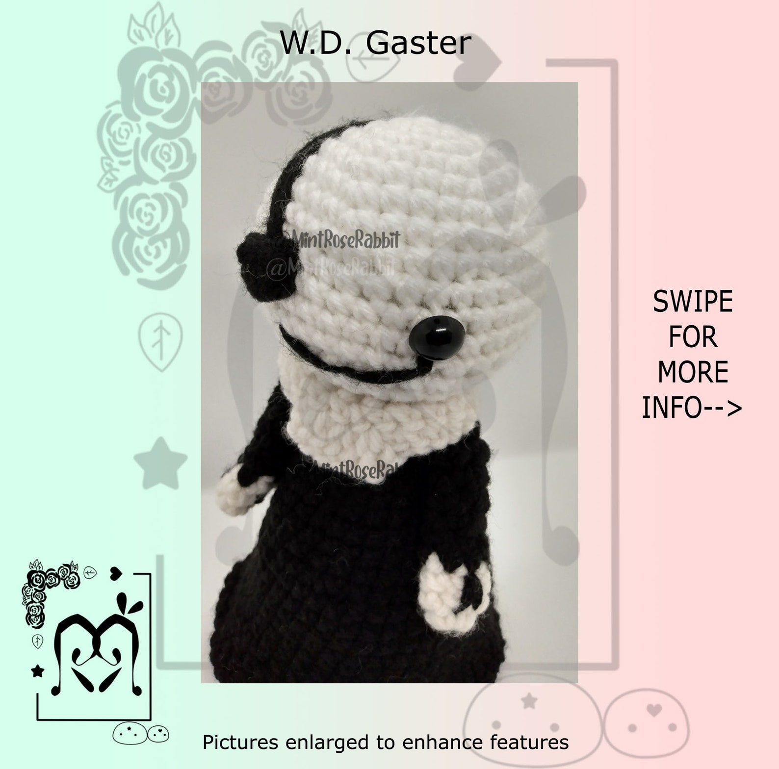Undertale W.D. Gaster Amigurumi Undertale Plush Undertale | Etsy