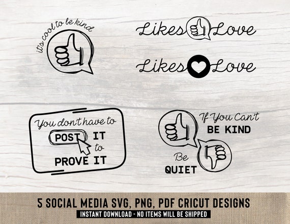 Positive Social Media Posts SVG Cut Files for Cricut & | Etsy