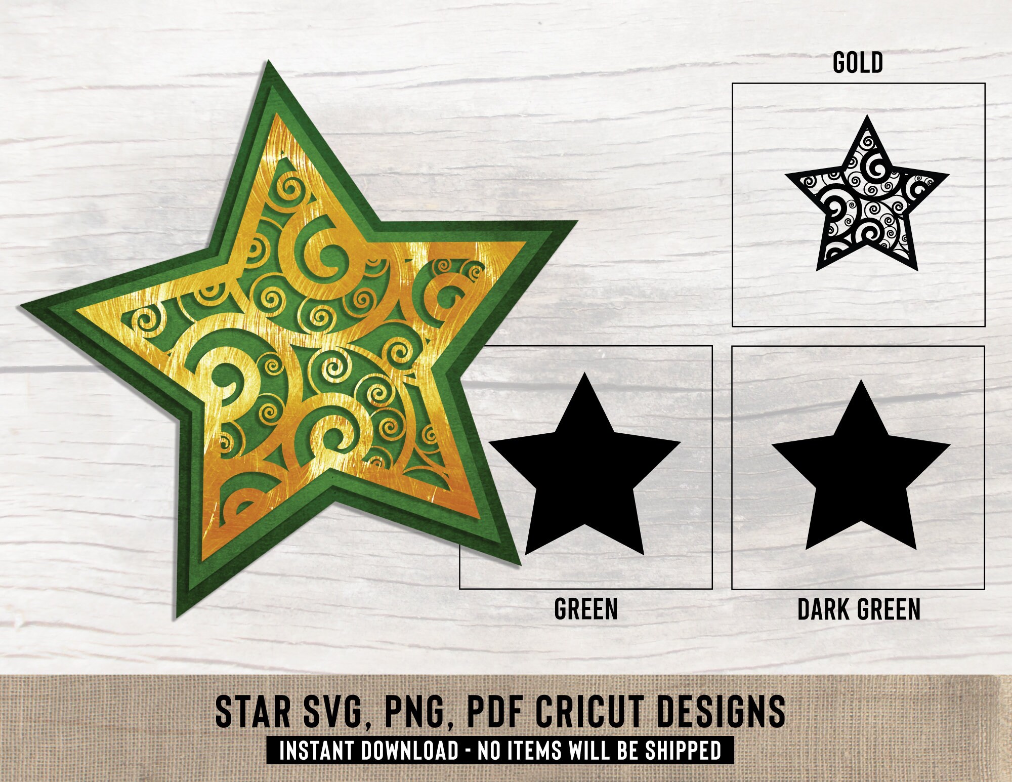 Star Filigree Layered SVG CUT File for Cricut, Glowforge & DIY Crafts ...