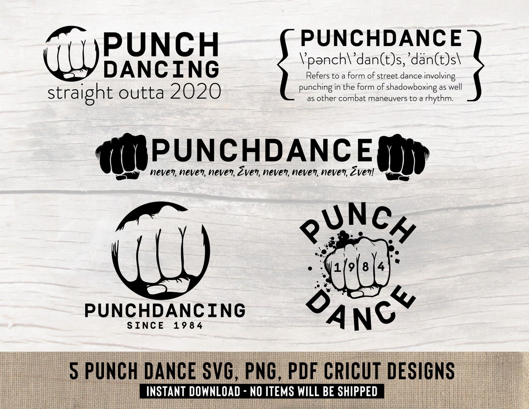 Punch Dance SVG Cut Files for Cricut, Glowforge & DIY Crafts, Tees ...
