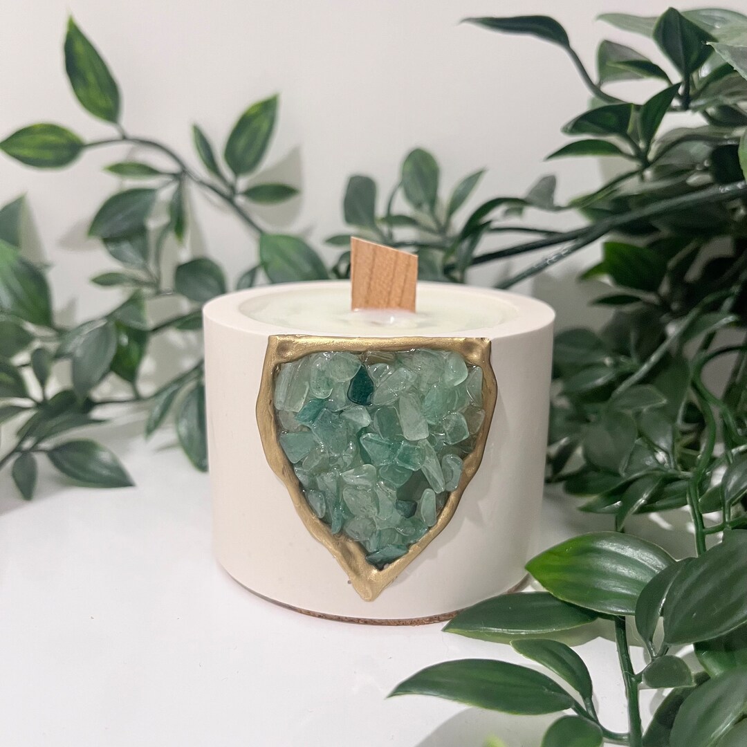 Small Crystal Geode Soy Wax Candle - Multiple Colours (select at ...