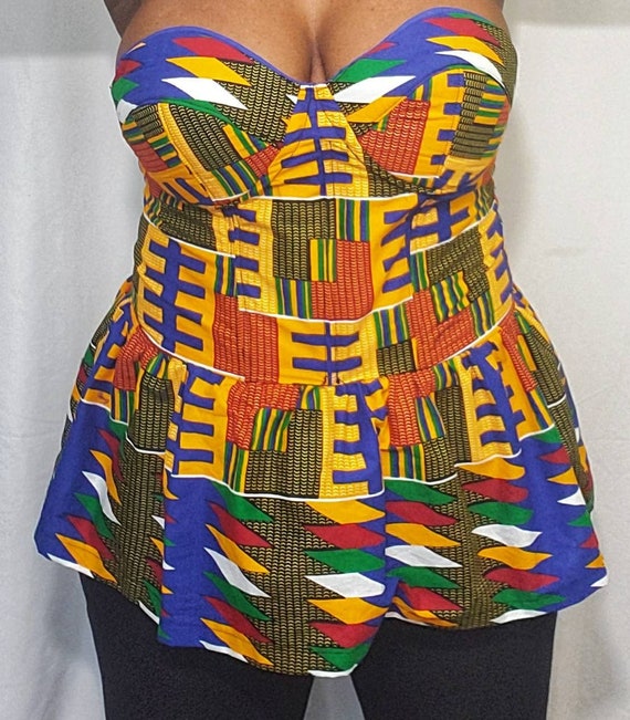 Women's African Fabric Bustier Blouse - Etsy