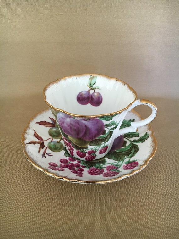 Royal Standard Fine Bone China England Fruit Pattern Gold - Etsy