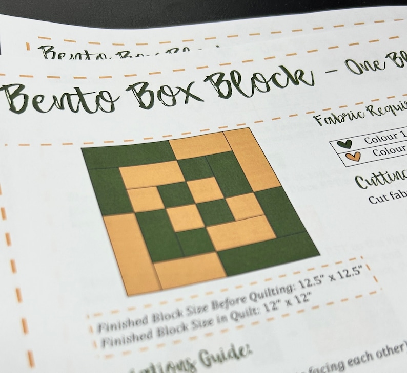 Bento Box Quilt Block - Instant PDF Pattern Download - Etsy