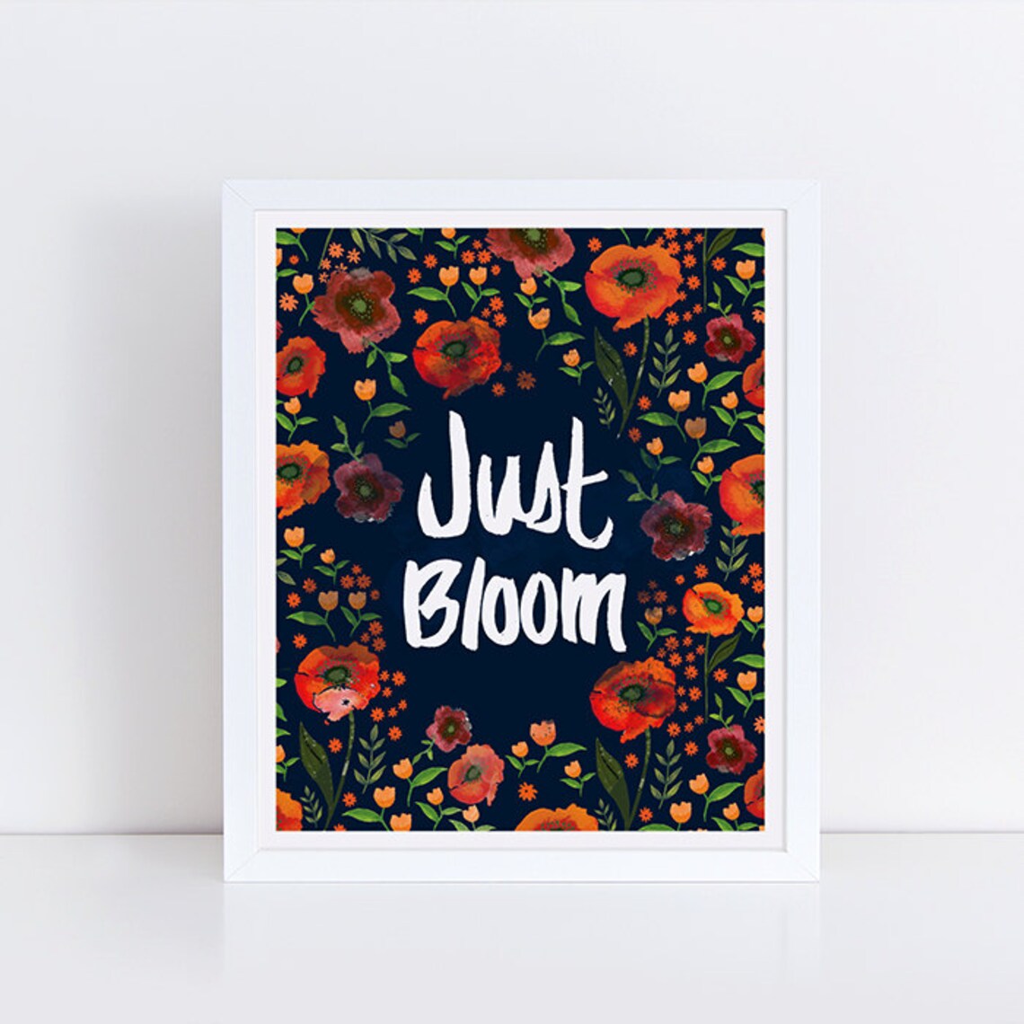 Just Bloom - Art Print [NAVY] - Multiple Sizes - Etsy