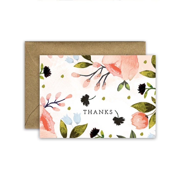Thank You Card Garden Floral small | Etsy
