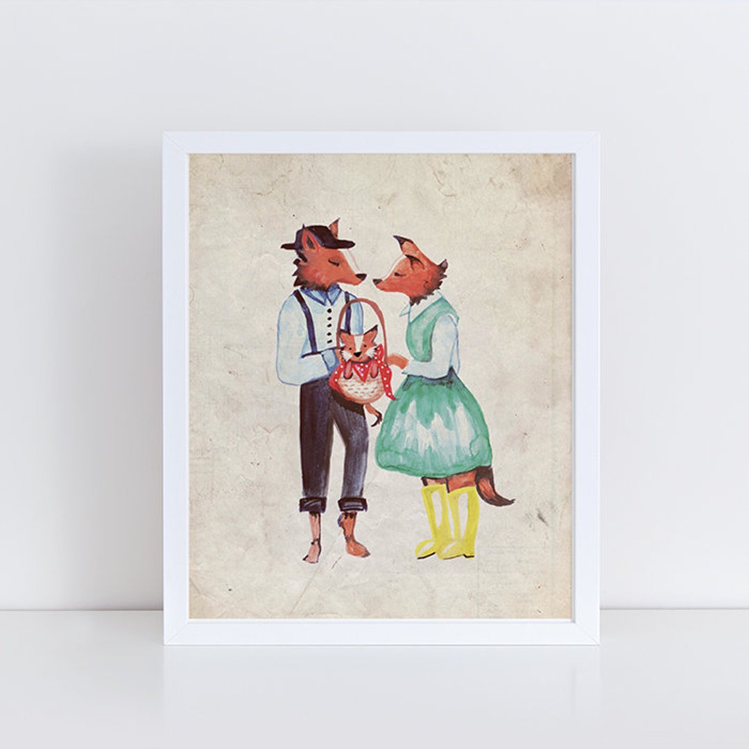 Fox Family - Art Print - Multiple Sizes - Etsy