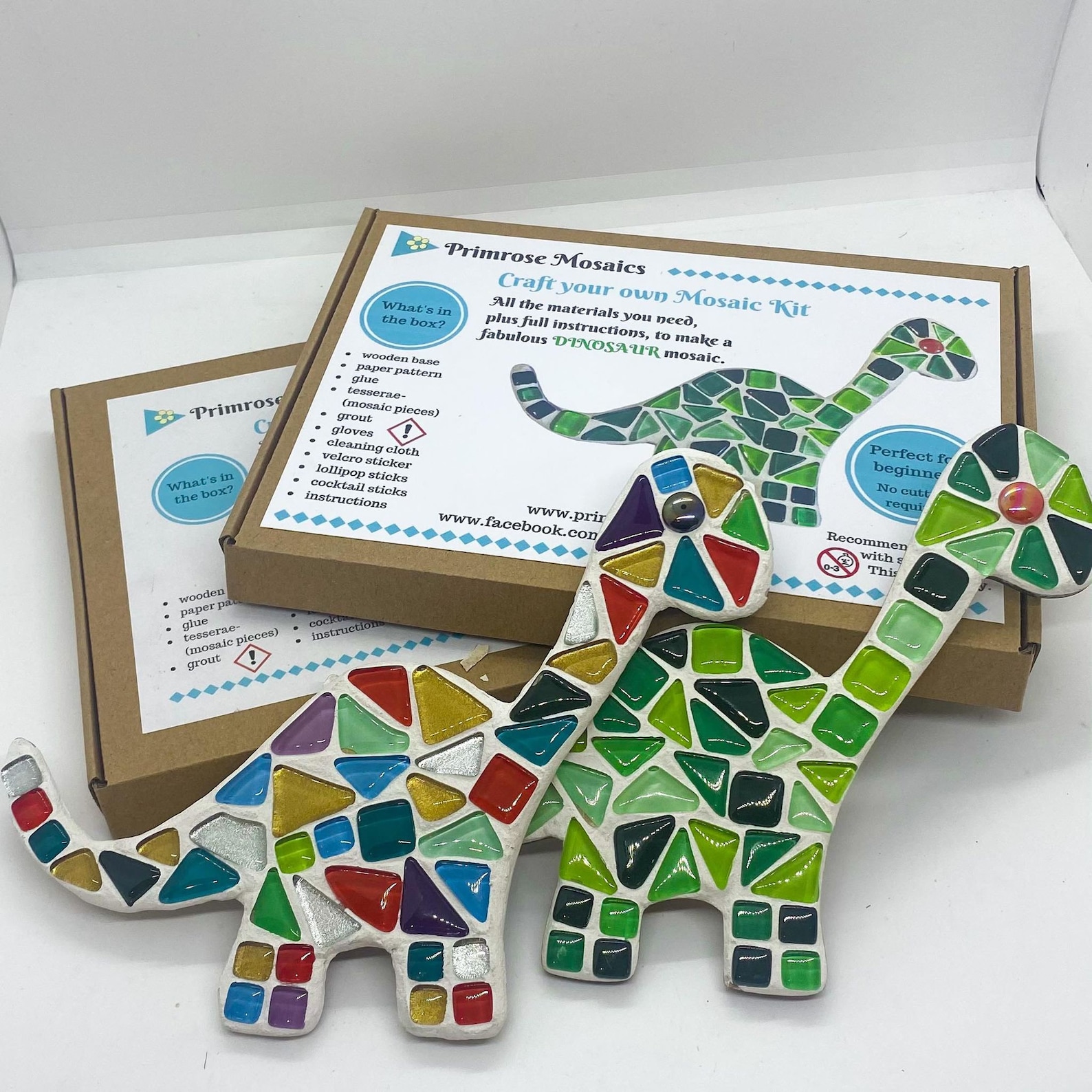 Mosaic Craft Kit, Green Dinosaur, for Kids Adults, Make Your Own, Learn ...