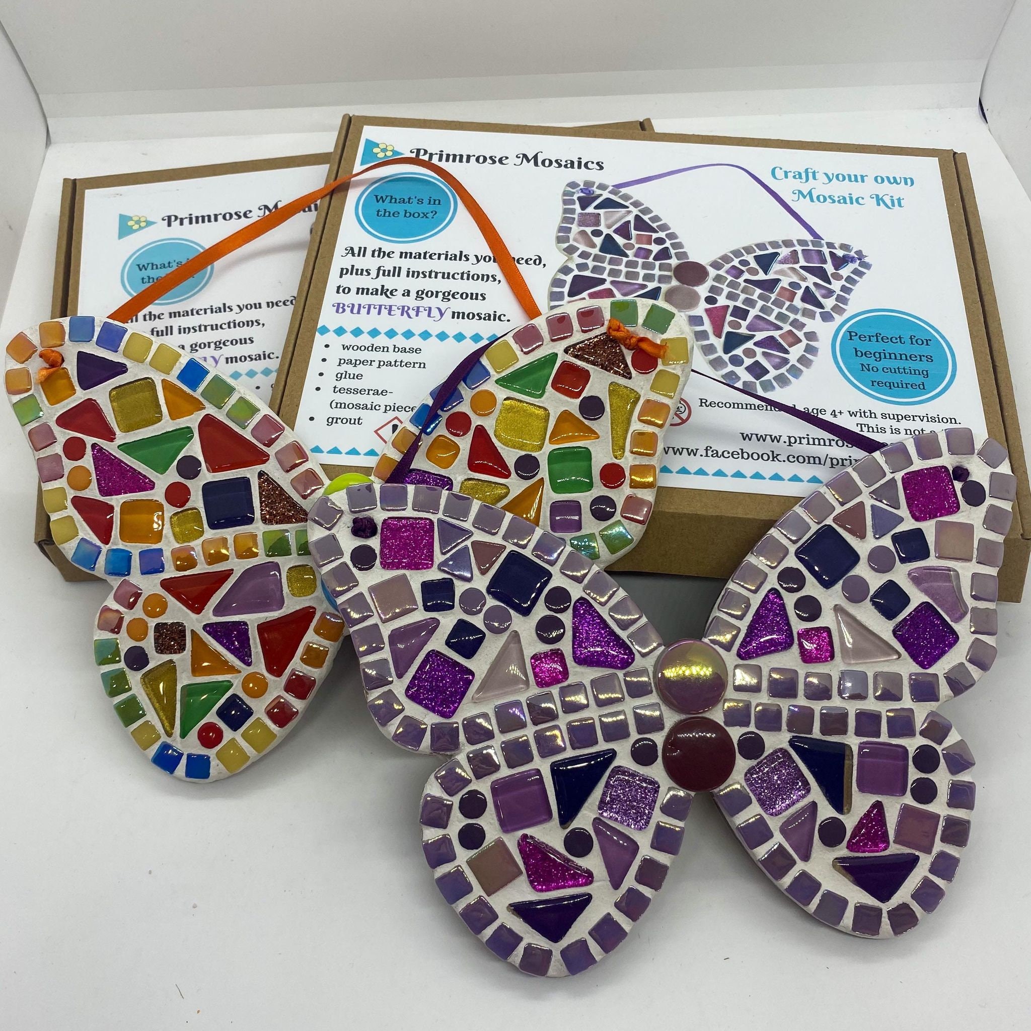 Mosaic Craft Kit Pink Purple Butterfly Gift for Kids / - Etsy UK