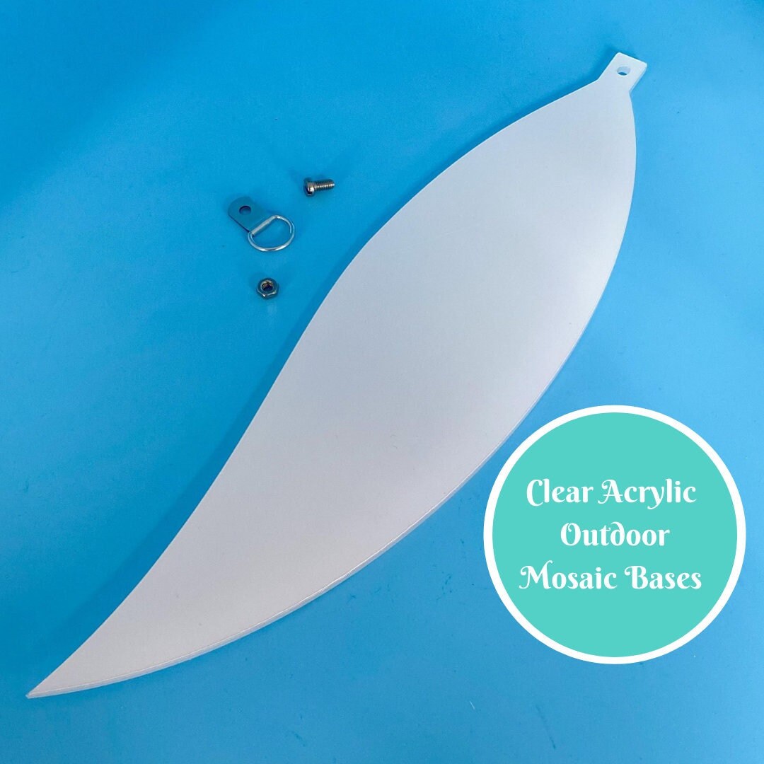 Outdoor Mosaic Base, Outdoor Substrate, Feather, Clear Acrylic Shape ...