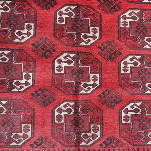 Red Antique Rug 6x8 Ft High Pile Vintage Faded Distressed Rug, Handmade ...