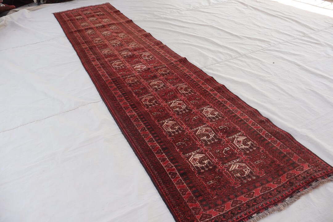 3x13 Vintage Bokhara Rug - 13 Ft Runner Rug - Afghan Hand Knotted Veg ...