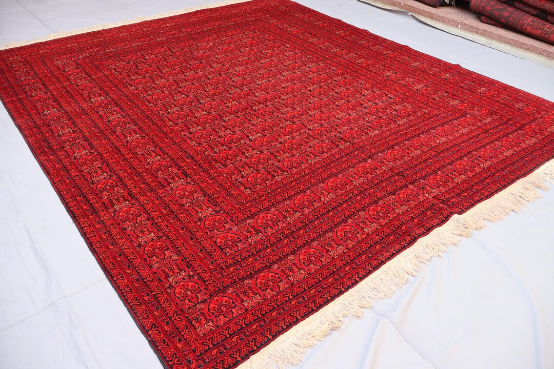 9'9x11'6 Ft Large Afghan Rug, Stunning One of a Kind Rug, Handmade Wool ...