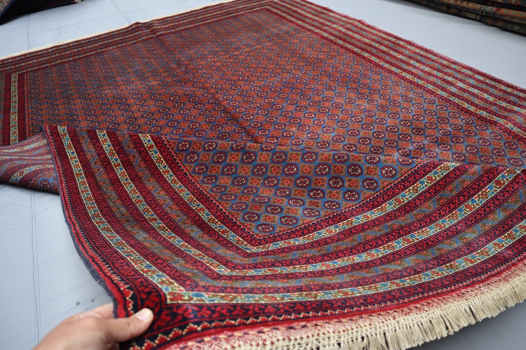 8x11 Navy Blue Bukhara Rug Afghan Hand Knotted Veg Dyes Wool Area Rug ...