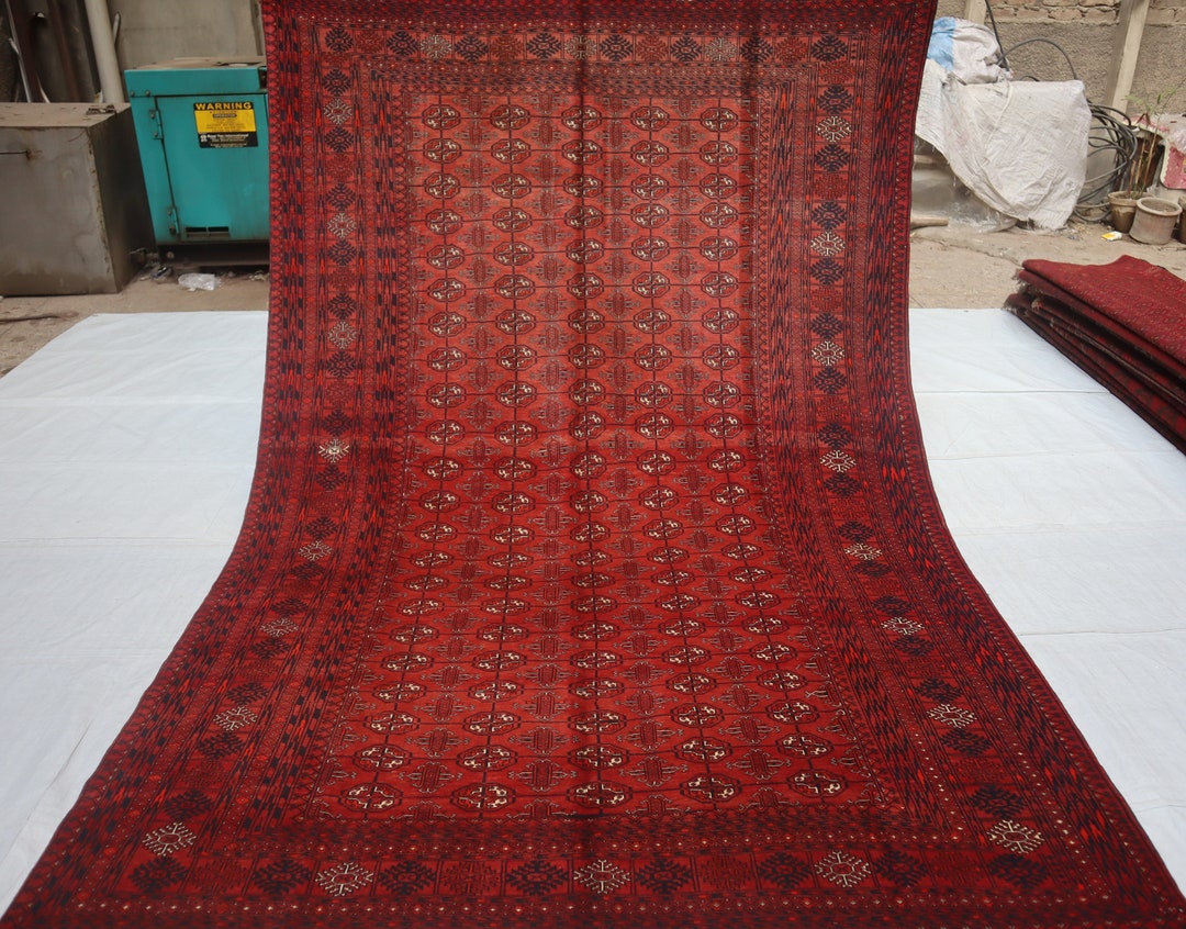 6x9 Antique Turkmen Rug - Afghan Handmade Wool Area Rug - Vintage ...