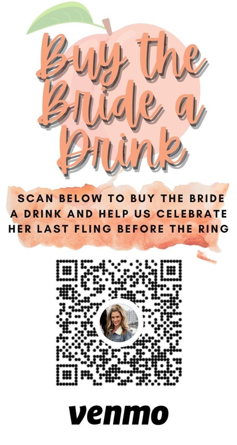 Bachelorette Party Venmo QR Code Custom Stickers - Etsy