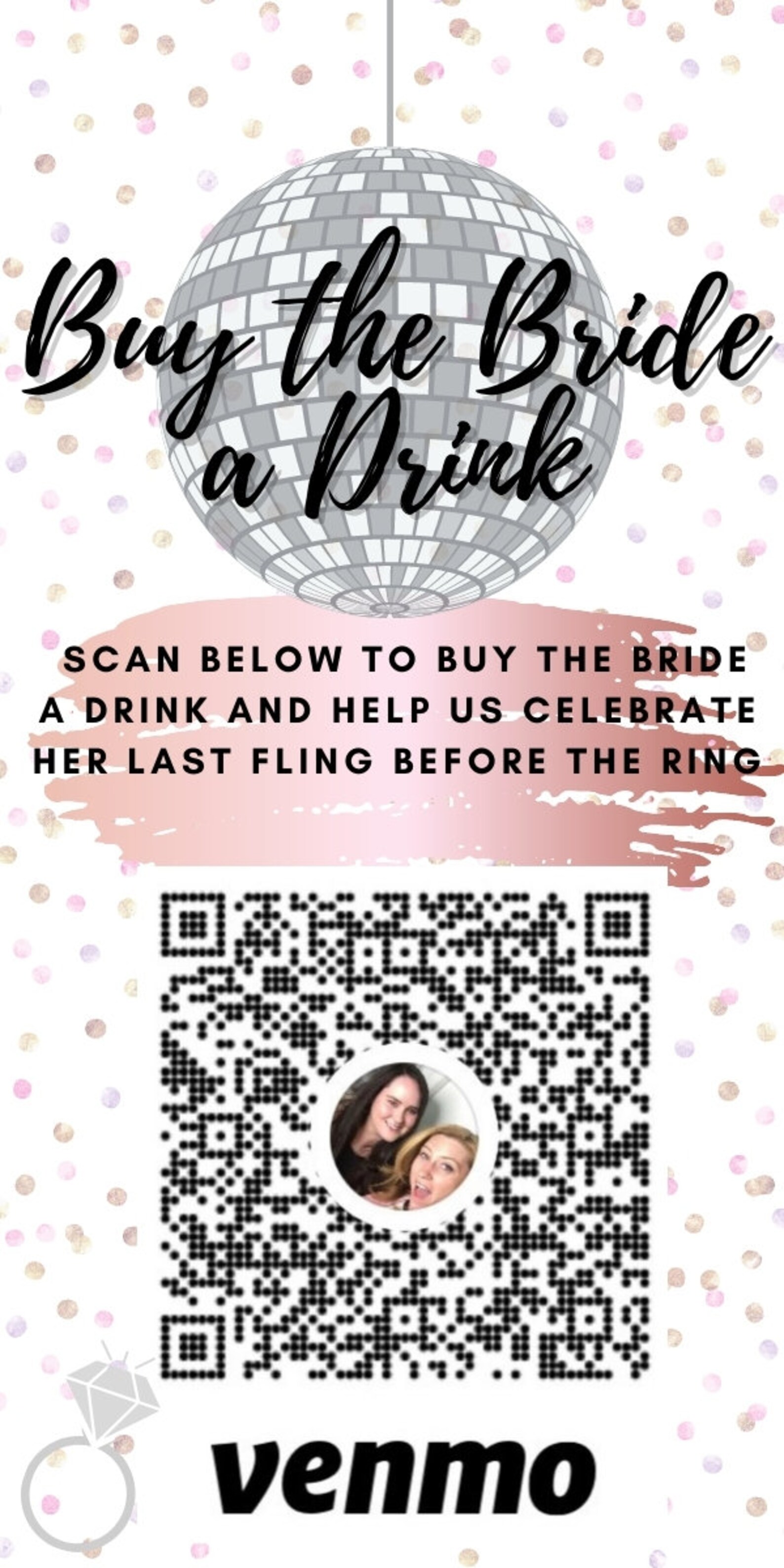 Bachelorette Party Venmo QR Code Custom Stickers - Etsy