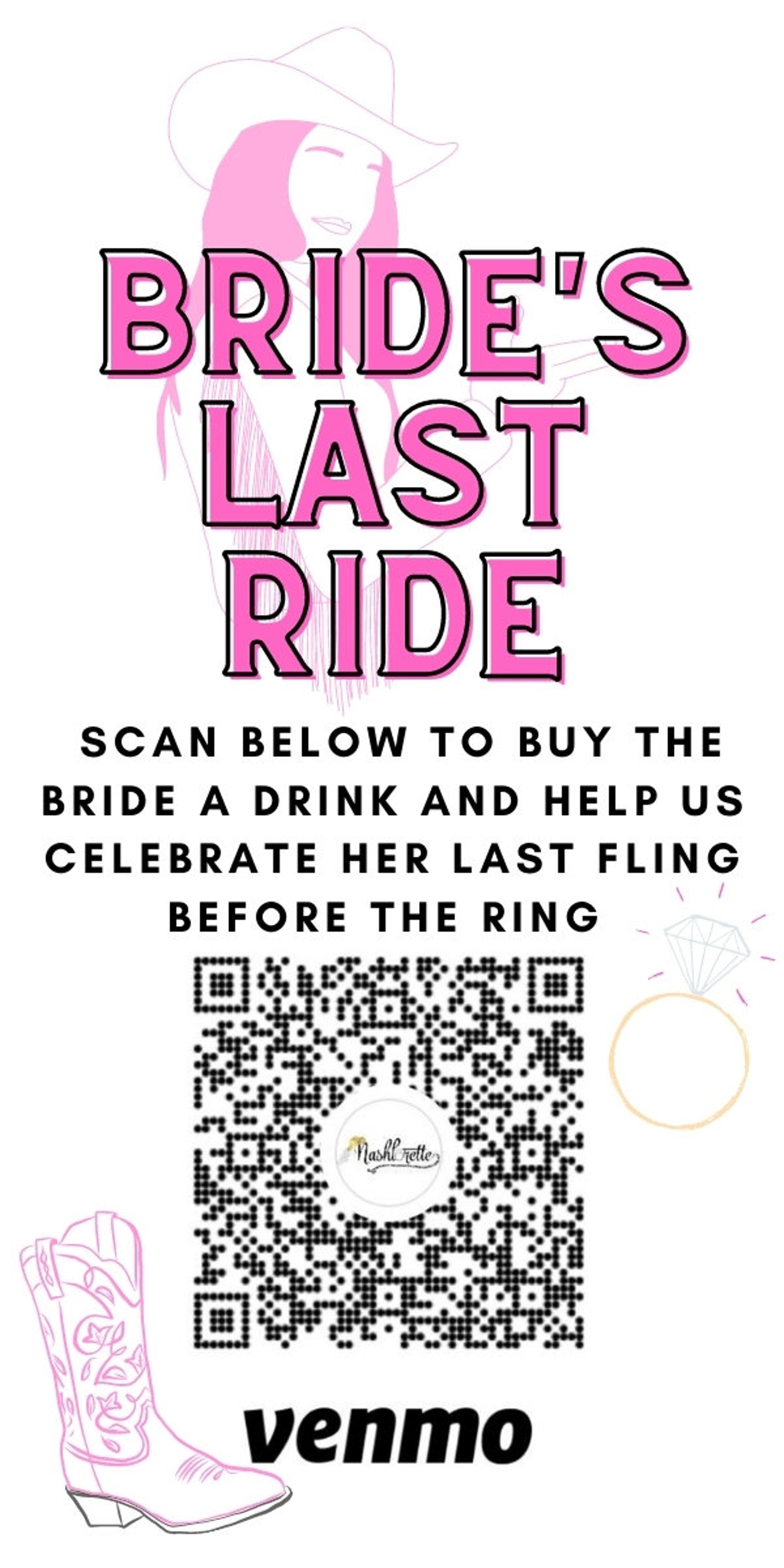 Bachelorette Party Venmo QR code custom stickers | Etsy