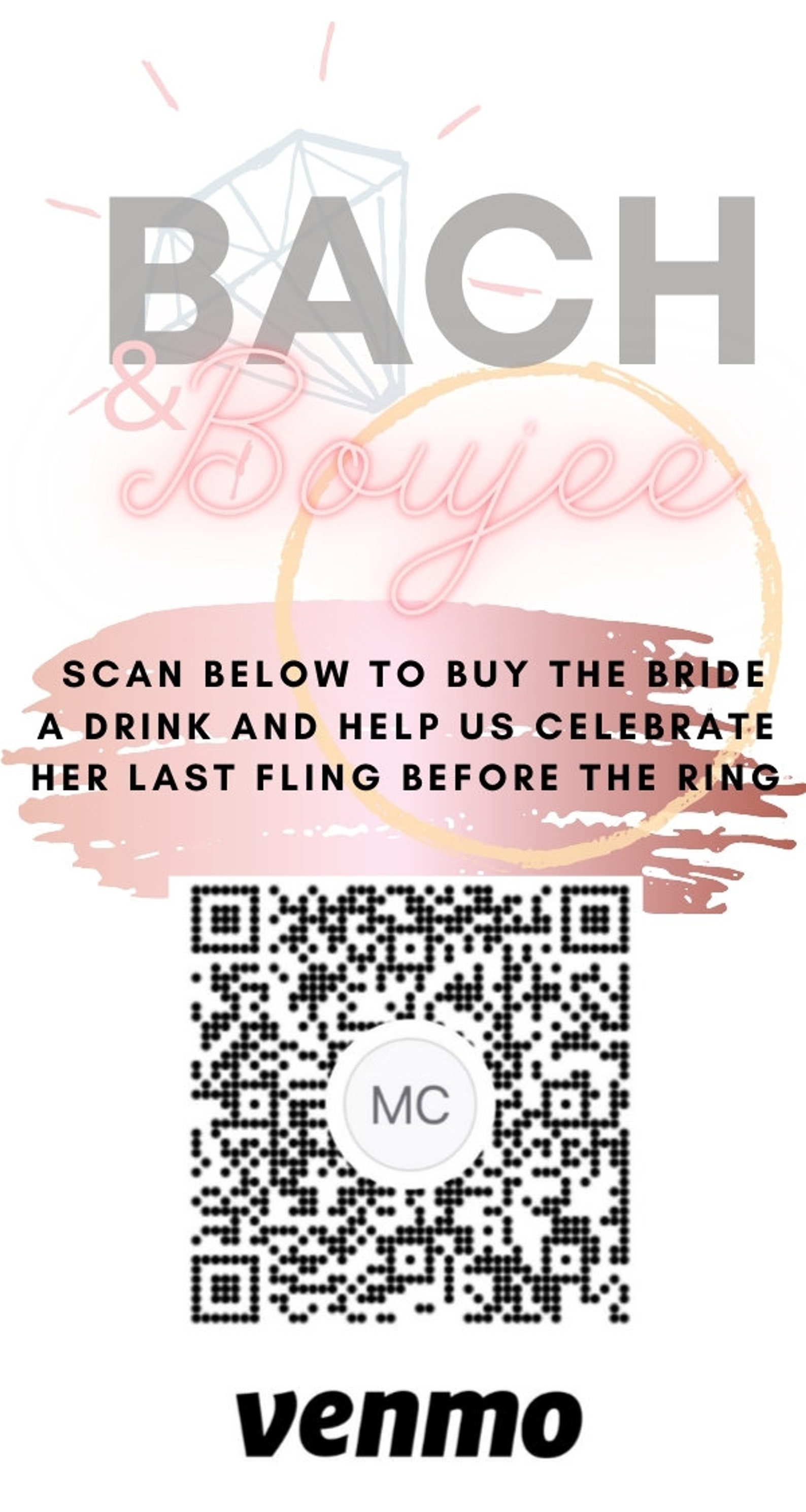Bachelorette Party Venmo QR Code Custom Stickers - Etsy