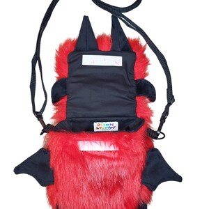Spooky the Red Floof Monster Friend Backpack/messenger Bag/monster ...