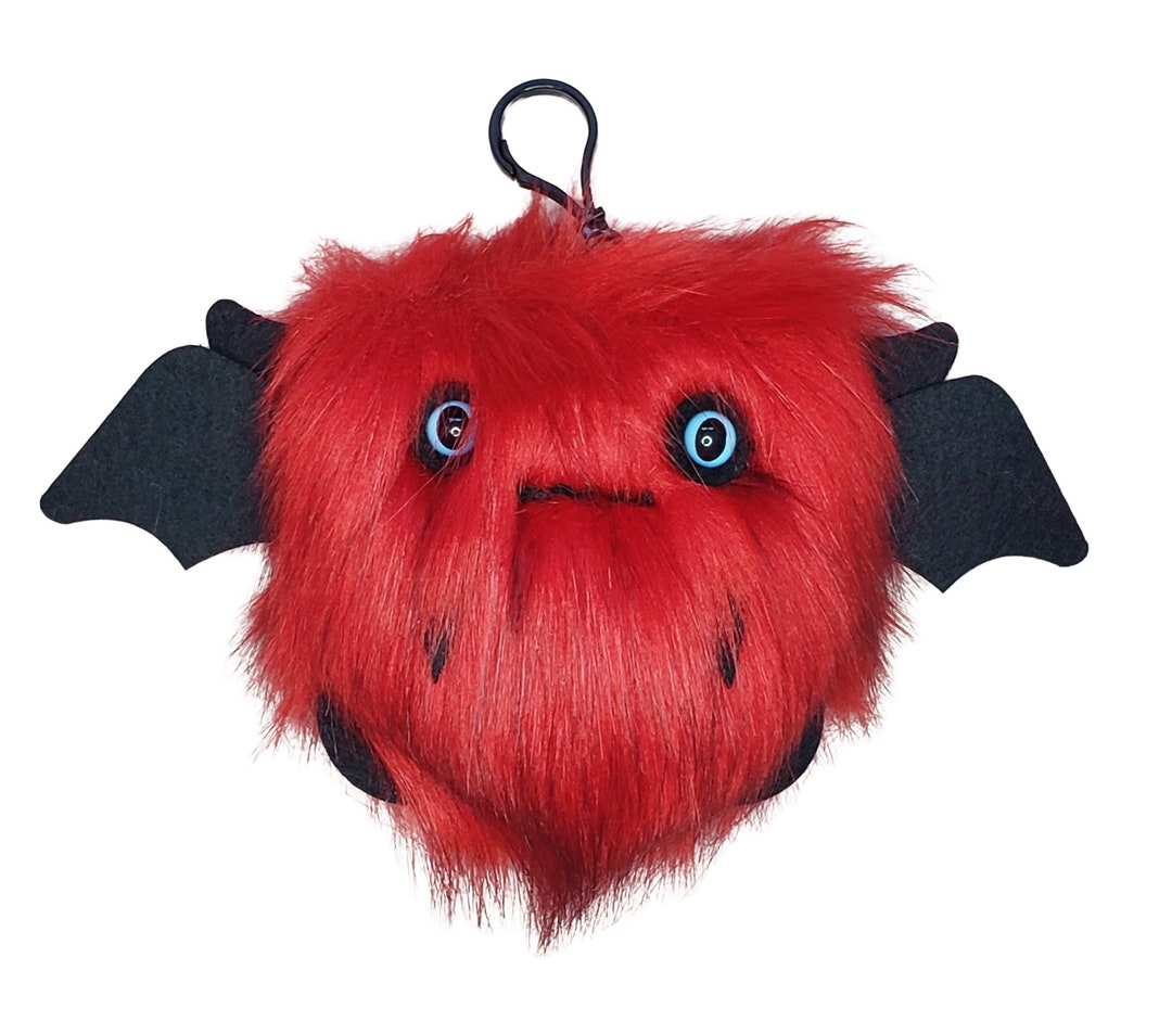 Spooky the Red Floof Monster Keychain/plush Clip/plush Keychain - Etsy