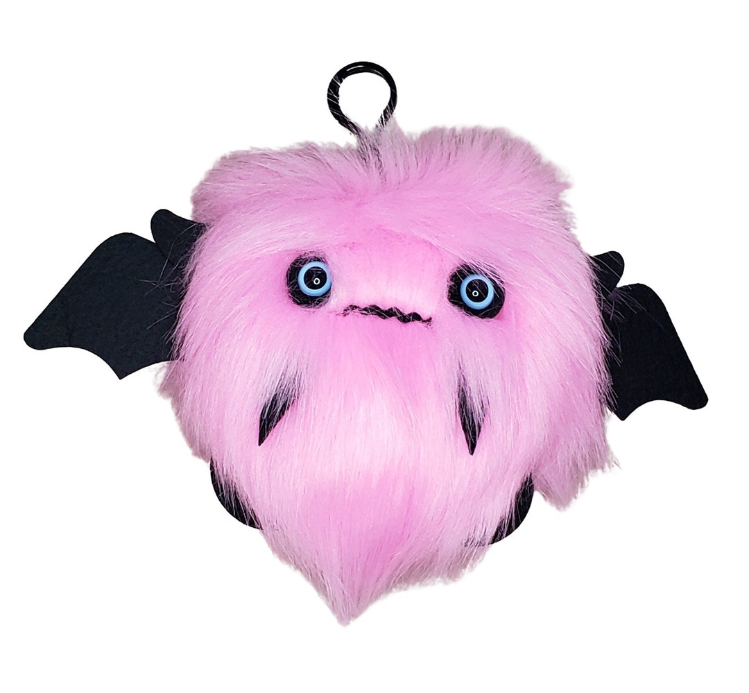 Eerie the Light Pink Floof Monster Keychain/plush Clip/plush Keychain ...