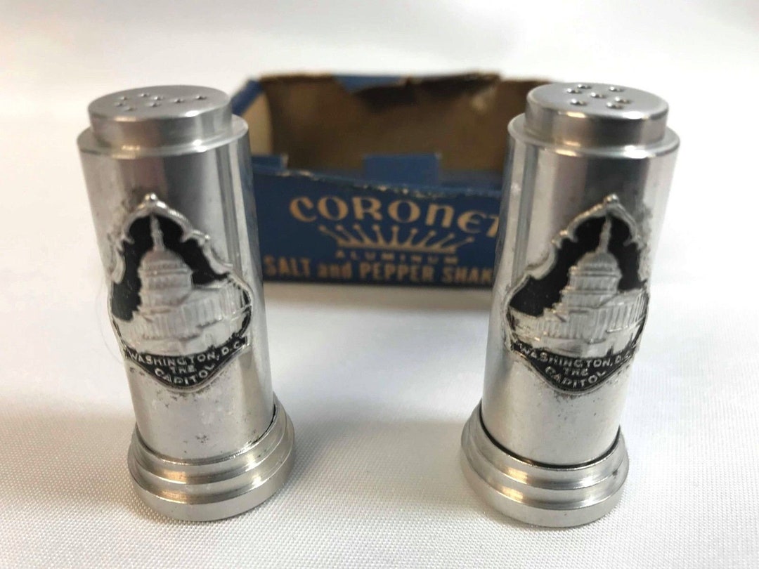 Aluminum Salt & Pepper Shakers Coronet Souvenir of Washington, DC the ...