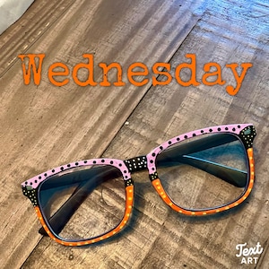 Wednesday Hand-painted Glasses - Etsy