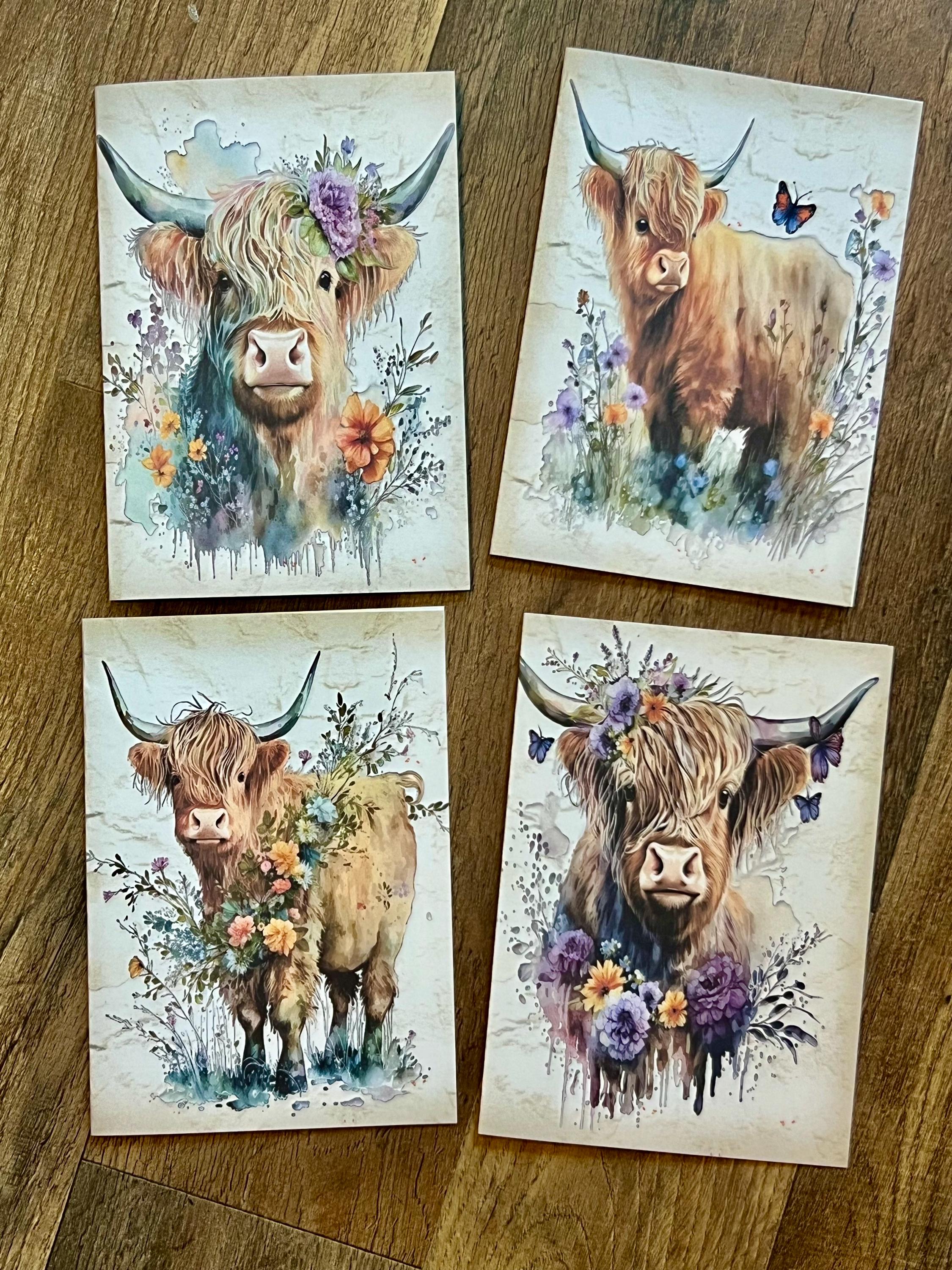 Highland Cow Cards - Etsy