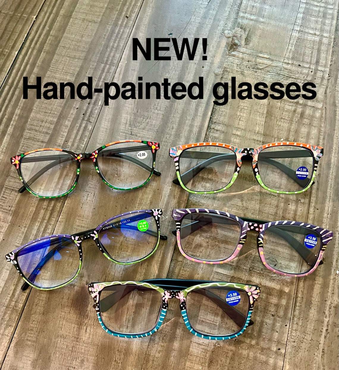 Dana Hand-painted Glasses - Etsy