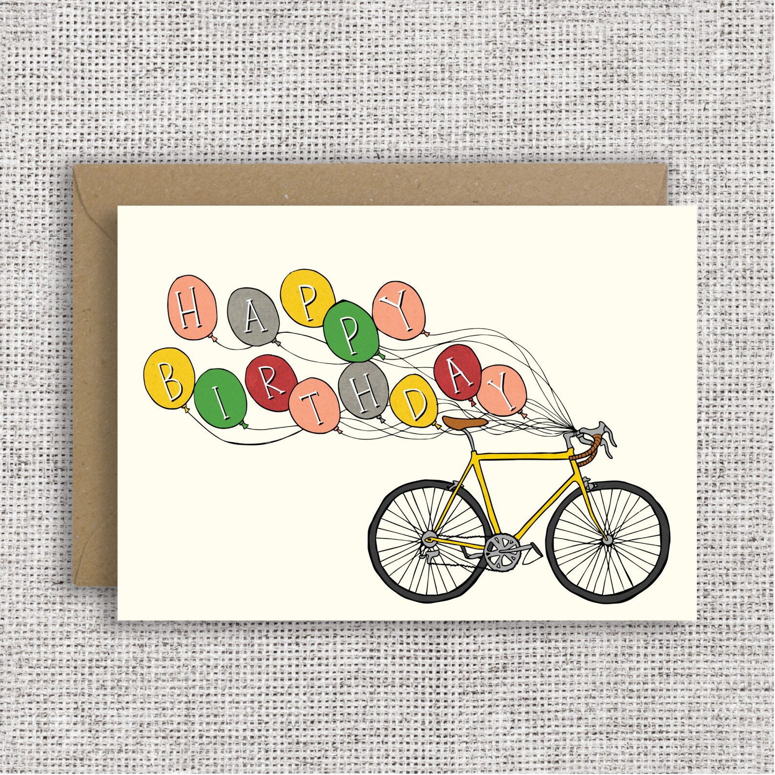 Bicycle Birthday Card Happy Birthday Card for Cyclist Bike - Etsy