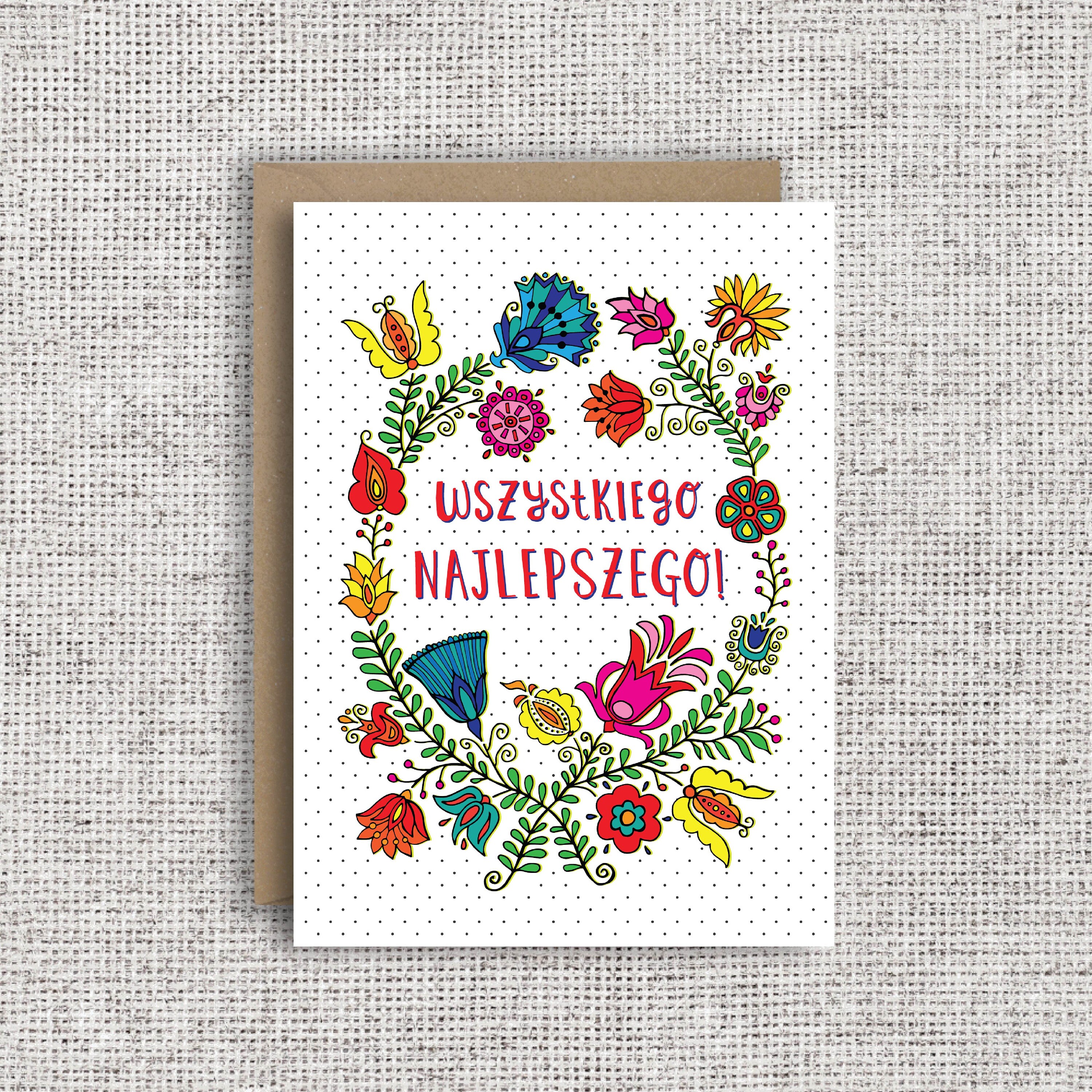 Polish Birthday Card wszystkiego Najlepszego Polish Folk - Etsy UK