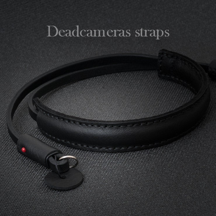 Vintage Look Black Leather Camera Strap by Deadcameras | Etsy