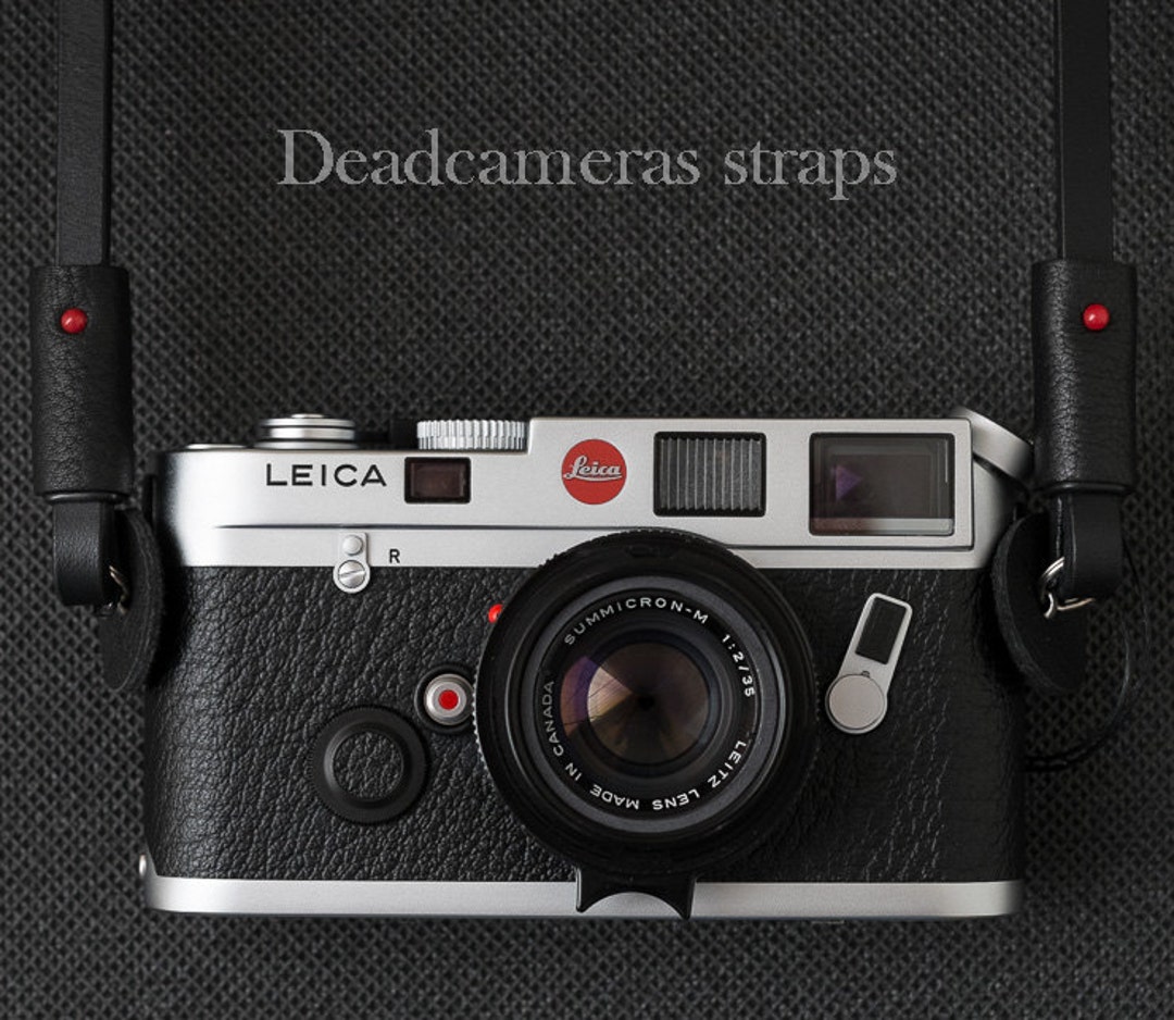 Vintage Look Black Leather Camera Strap by Deadcameras Shoulder/neck ...
